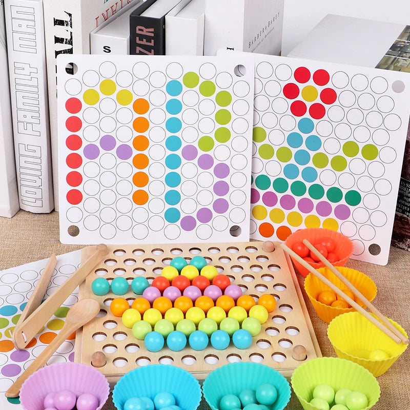 Montessori Wooden Beads Sorting Game – Kiddocastle.com