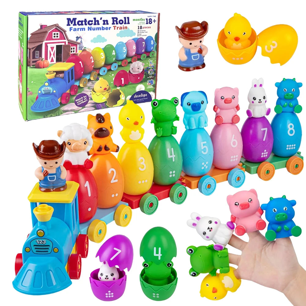 SmartTracks™ Farm Animal Train Set – Montessori Matching & Sorting Lea ...